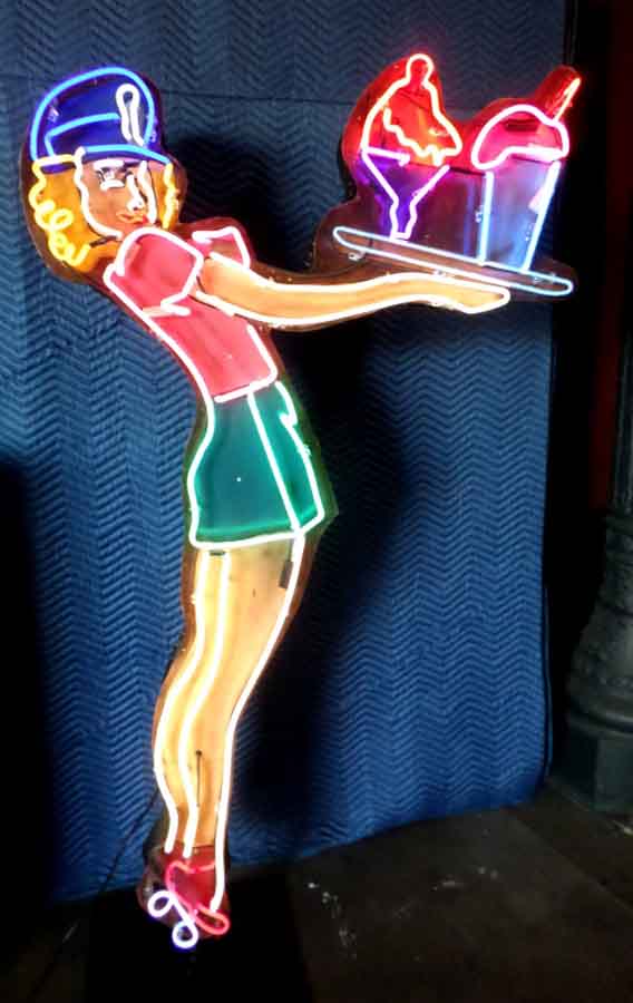 CAR HOP GIRL NEON in NEONS/LIGHT UP SIGNS > EXTERIOR NEON SIGNS