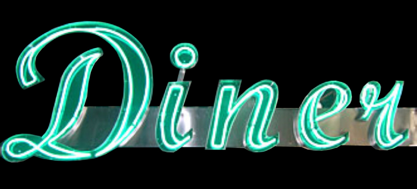 LARGE TURQUOISE DINER NEON in DINER/RESTAURANT > NEON