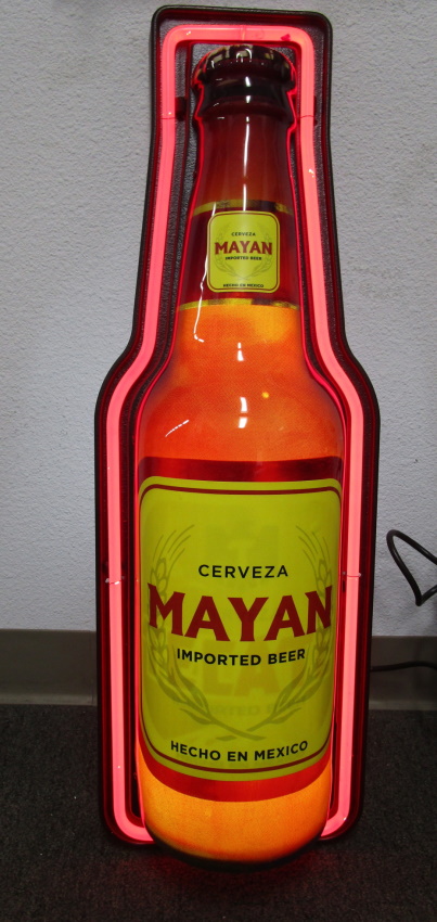 *MAYAN BEER NEON-RED BOTTLE in NEONS/LIGHT UP SIGNS > LIGHT UP BAR SIGNS