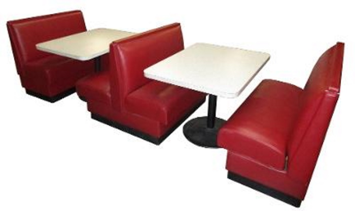 DOUBLE RED DINER BENCHES in DINER/RESTAURANT > BOOTHS