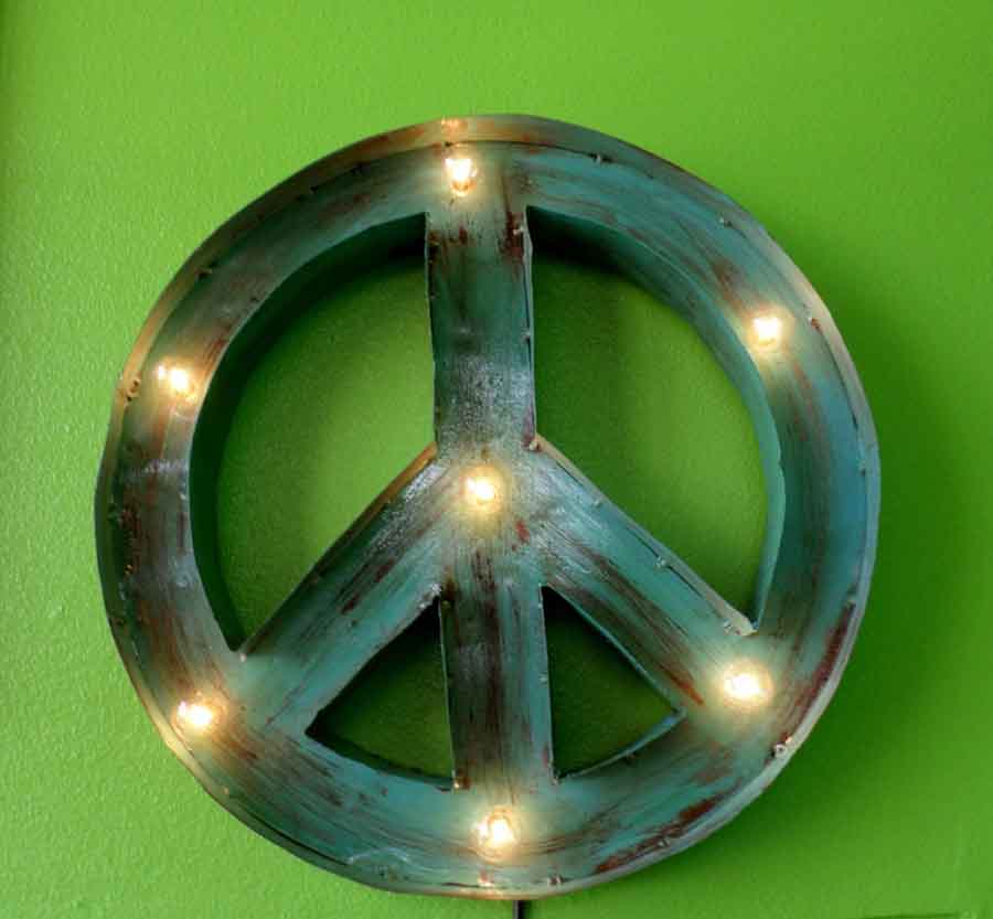 PEACE SYMBOL in NEONS/LIGHT UP SIGNS > SIGNS W/LIGHT BULBS